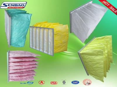 China F6 Synthetic Fiber Green Pocket Air Filter Large Dust Holding Capacity for sale