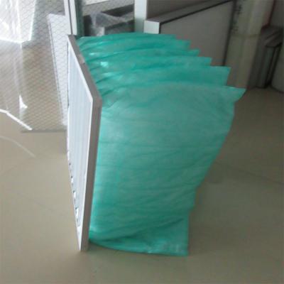 China High Efficiency Green Air Conditioning Bag Air Filter With Alumium Frame for sale