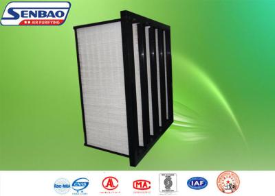 China Plastic Frame V Bank Filters High Rated Air Flow Medium Efficiency for sale