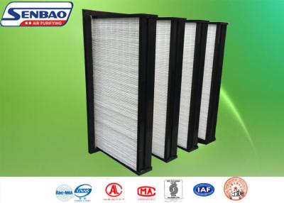 China V Shape Industrial Air Filter ABS Frame Fiberglass Media For Hospital for sale