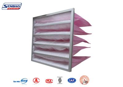 China Pink F7 Pocket Air Filters For Secondary Ventilation System ISO for sale