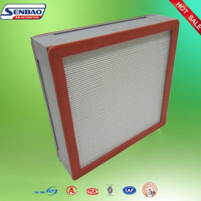 China Clean Room Pleated Panel Fiberglass Media Hepa Air Filters Aluminum Frame for sale