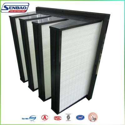 China ABS Plastic Frame V Bank Filters Fiberglass Media AHU Secondary for sale