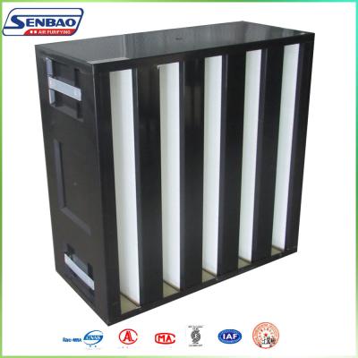 China Cleanroom Solutions Box V Type High Efficiency Air Filter H13 H14 for sale