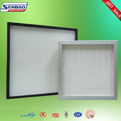 China EVA foam Gasket Light Weight  Mini Pleat Hepa Filter For Clean Room H13 / H14 efficiency for sale