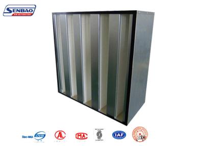 China Industrial Aluminum Frame V Bank Filters , 4V 5V Rigid Absolute Air Filters for Gas Turbine for sale