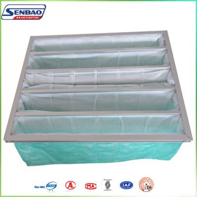 China Clean Room Air System Bag Air Filters with Non woven Synthetic Fiber Green Color for sale