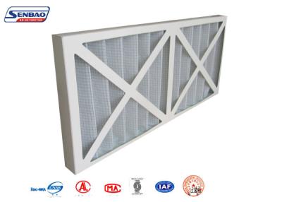 China Cardboard Frame Pleated Synthetic Fiber Primary Efficiency Air Filter For HVAC for sale