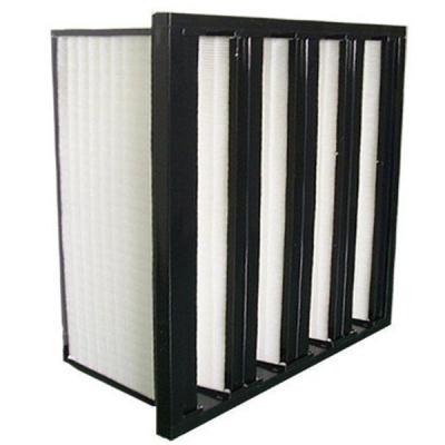 China Hot Melt V Bank F8 Medium Efficiency Filters With Glass Fiber Media for sale