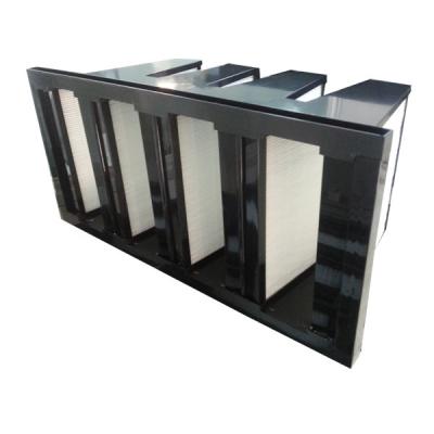 China Industrial Large Airflow v Bank Filters / Mini Pleat Hepa Filter Air Purifier for sale