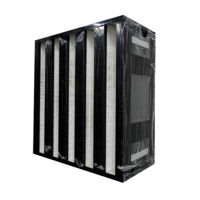 China Plastic V Bank Box Air Filters , High Capacity Hepa Air Conditioning Filters for sale