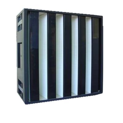 China ABS Plastic Frame Glass Fiber Media V Bank Air Filter Portable Hepa Air Filter for sale