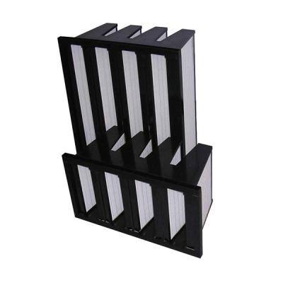 China Portable Hepa V Bank Clean Room Air Filter Replacement , Large Dust Capacity for sale