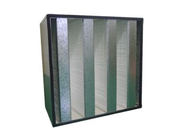 China Air Conditioner High Efficiency V Bank Hepa Filter With Rigid Frame and PP Media for sale