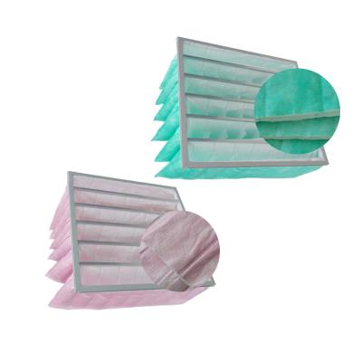China F5 - F8 Efficiency Bag Air Filters HVAC With Aluminum Frame , Large Dust Capacity for sale