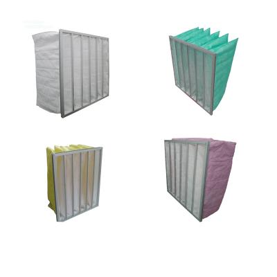 China Eco Friendly Green Pocket Hepa Home Air Filter Washable , Multi Bag Filter for sale