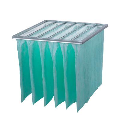 China Green F6 F7 Synthetic Fiber Pocket Bag Air Filter in HVAC / Ventilaton System for sale
