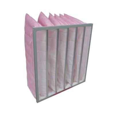 China F7 High Efficiency Pink Pocket Filters Industrial Air Filter For Dust Collection for sale