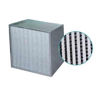 China Stainless Frame High Temp Hepa Filter , Fiberglass Media High Temperature Air Filter for sale