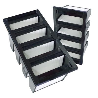 China High Capacity Secondary V bank Filters With ABS Plastic Frame / Compact Air Filter for sale