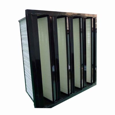 China Cleanroom ABS Plastic V Bank Filters Combined Hepa Air Filters Home Air Purifier for sale
