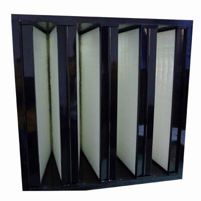China New V Bank Medium Efficiency Air Filter With ABS Plastic Frame for sale