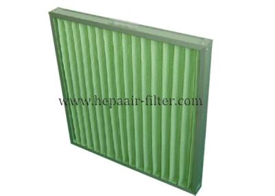 China Green Portable Pleated Panel Air Filters with Aluminum Frame , Coarse Air Filter for sale