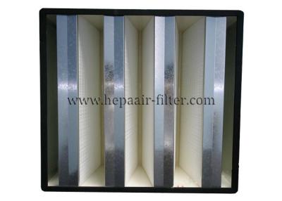 China Galvanized Sheet Rigid V Bank Filters Dust Air Filters In HVAC Air Conditional System for sale