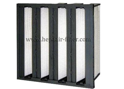 China Glassfiber Media Hot Melt Portable Air Conditioner Hepa Air Filter V Bank Type for sale
