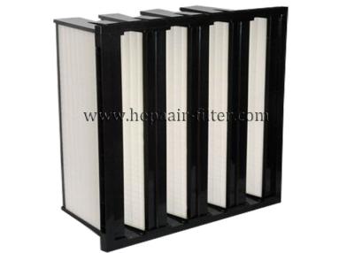 China Medium Efficiency V Bank Filters Ventilation Air Filter With ABS Plastic Frame for sale