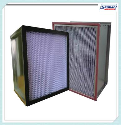 China Deep Pleated High Temp Hepa Filters Stainless Steel / Aluminum Frame for sale
