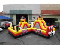 China 0.55mm PVC Inflatable Jumping Bouncer Castle Obstacle Course Slide Combo Play Park for sale