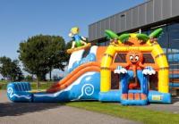 China 0.55mm PVC Beach Super Bouncer Slide Combo Medium With Pool for sale