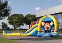 China Commercial Clown Lovely Inflatable Combo With Slide And Pool for sale