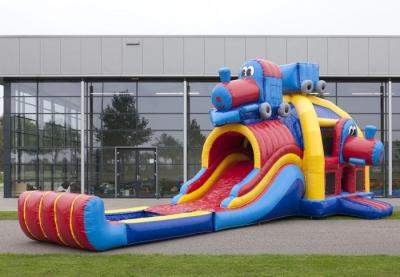 China Childrens Train Inflatable Combo Bouncers , Durable PVC Meteria for sale