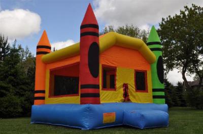 China Double - Tripple Stitch Kids Inflatable Bouncers With 4 Pinnacle for sale