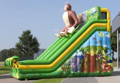 China Large Gorilla Commercial Inflatable Slide Green Inflatable Dry Slide For Amusement for sale