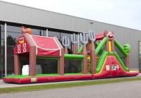 China Cowboy Inflatable Obstacle Course Red Farm Bouncy Obstacle Course for sale