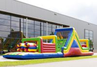 China 17.5m Kids Multi Color Obstacle Course Bouncy Castles Run For Fun for sale