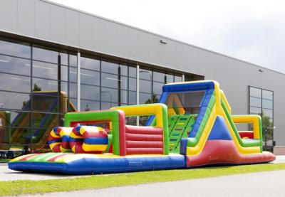 China 17.5m Kids Multi Color Obstacle Course Bouncy Castles Run For Fun for sale