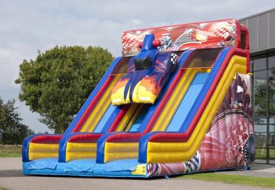China Exciting Car 0.55mm PVC Adult Inflatable Slide For Rental Business for sale