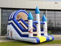 China Small Single Lane Commercial Inflatable Slide With Castle Theme For Amusement Park for sale