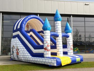 China Small Single Lane Commercial Inflatable Slide With Castle Theme For Amusement Park for sale