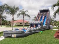 China Amusement Park 30 FT 2 Lane Inflatable Water Slides Custom PVC Waterproof for sale
