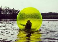 China Yellow / Blue Giant Inflatable Water Toys Human Water Bubble Ball for sale