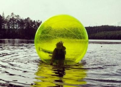 China Yellow / Blue Giant Inflatable Water Toys Human Water Bubble Ball for sale