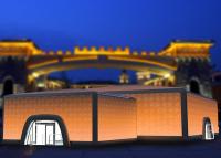 China Novel Lighting Cube Inflatable Building Inflatable Event Tent PVC Tarpaulin for sale