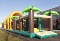 China 35m Jungle Obstacle Course Theme Inflatable Floating Obstacle Course With Flame Retardant for sale