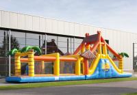 China Competive Bounce House Obstacle Course Jumpers Run Beach 17.5m For Adult for sale
