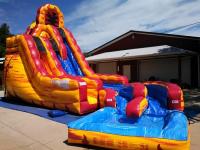 China Cool Largest Blow Up Water Slides Dash N Splash Fire Inflatable Qater Slide for sale
